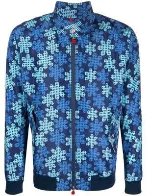 Kiton Graphic-print Bomber Jacket - Blue
