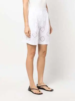 Kiton Perforated Linen Shorts