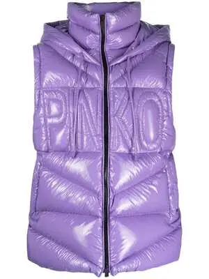 Pinko Quilted Hooded Gilet - Purple