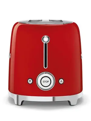 SMEG Logo-plaque Stainless Steel Toaster - Red