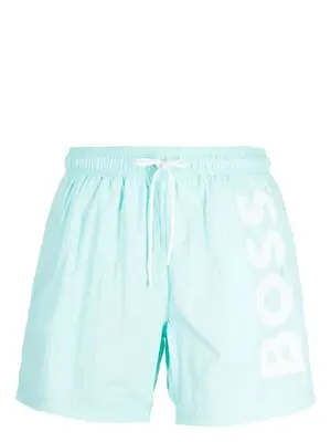 BOSS Octopus Logo-print Swim Shorts - Blue
