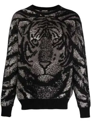 Roberto Cavalli Intarsia-knit Tiger Jumper