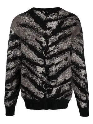 Roberto Cavalli Intarsia-knit Tiger Jumper