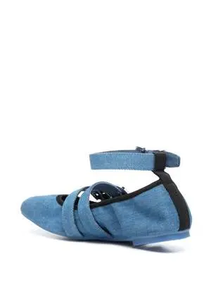STUART WEITZMAN Maverick Leather Ballerina Flats - Blue
