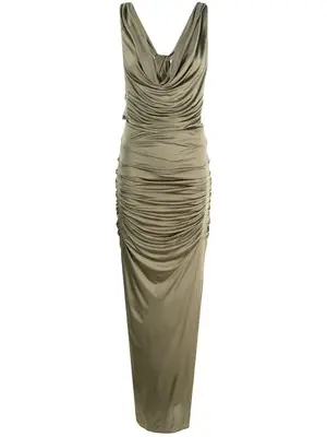 Gauge81 Ina Draped Maxi Dress - Green