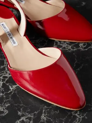 Manolo Blahnik Aspro 30 Patent-leather Pumps - Red
