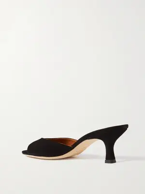 Staud Brigitte Suede Mules - Black
