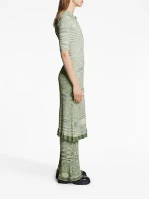 Proenza Schouler White Label Space Dye Ribbed-knit Polo Dress
