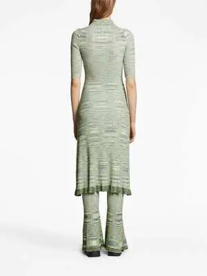 Proenza Schouler White Label Space Dye Ribbed-knit Polo Dress
