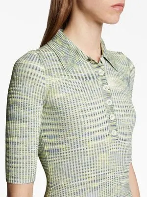 Proenza Schouler White Label Space Dye Ribbed-knit Polo Dress