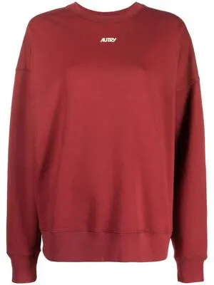 AUTRY Logo-embroidered Cotton Sweatshirt - Red