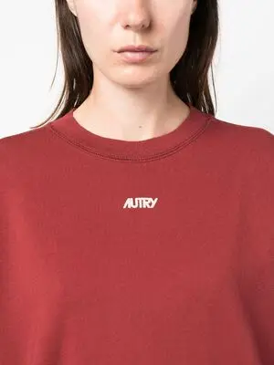 AUTRY Logo-embroidered Cotton Sweatshirt - Red
