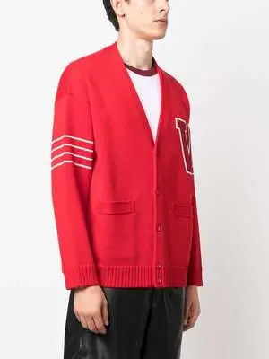 Valentino Garavani Vlogo Patch Wool Cardigan