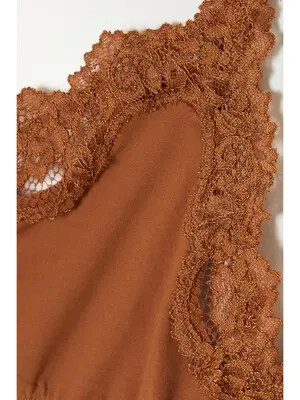 SKIMS Fits Everybody Lace Scoop Bralette - Brown