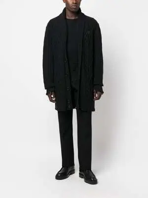 Philipp Plein Cable-knit Cardigan - Black