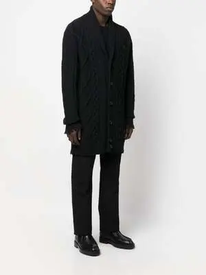 Philipp Plein Cable-knit Cardigan - Black