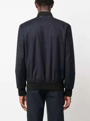 Paul Smith Zip-up Wool Bomber Jacket - Blue