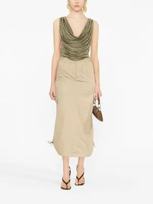 Gauge81 Juara Draped Twisted Cropped Top - Green