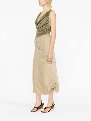 Gauge81 Juara Draped Twisted Cropped Top - Green