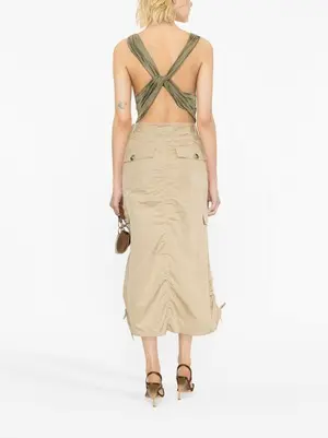 Gauge81 Juara Draped Twisted Cropped Top - Green