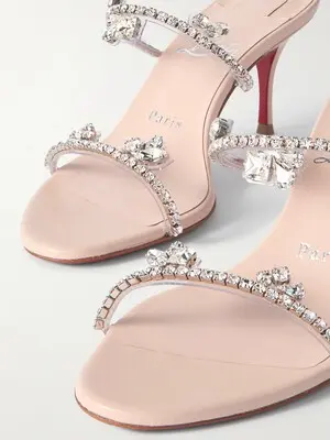 CHRISTIAN LOUBOUTIN Just Queen 70 Crystal-embellished Mules