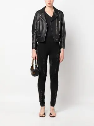 Philipp Plein Rhinestone-embellished High-waisted Leggings