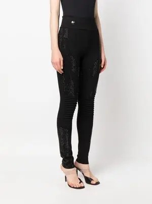Philipp Plein Rhinestone-embellished High-waisted Leggings