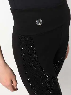 Philipp Plein Rhinestone-embellished High-waisted Leggings