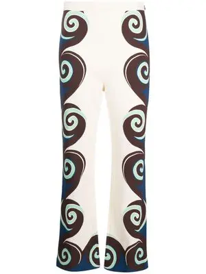 La DoubleJ Geometric-print Trousers - Neutrals