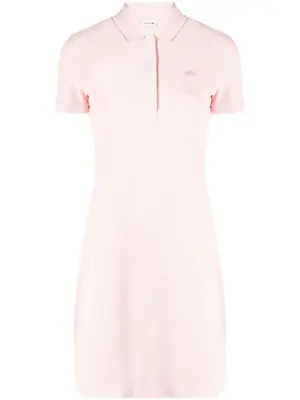 Lacoste Logo-patch Polo Shirt Dress - Pink