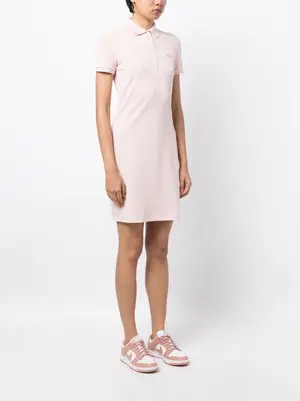 Lacoste Logo-patch Polo Shirt Dress - Pink