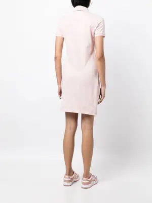Lacoste Logo-patch Polo Shirt Dress - Pink