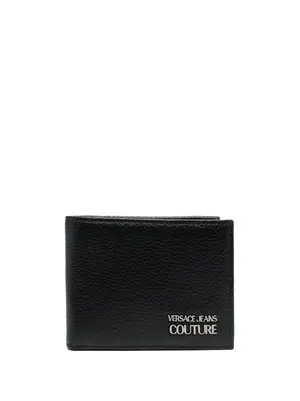 Versace Logo-plaque Leather Wallet - Black