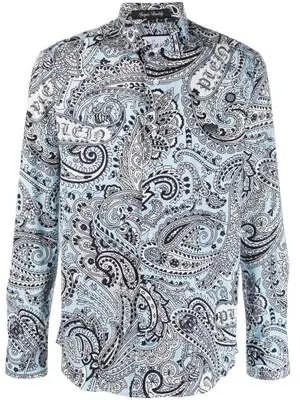 Philipp Plein Paisley-print Long-sleeved Shirt - Blue