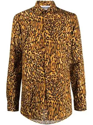 Moschino Leopard-print Long-sleeve Shirt - Neutrals