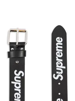 Supreme Repeat Leather Belt - Black | Editorialist