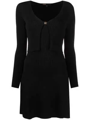 Maje 2-in-1 Ribbed-knit Minidress Set - Black