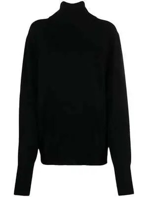 JIL SANDER Roll-neck Cashmere Jumper - Black