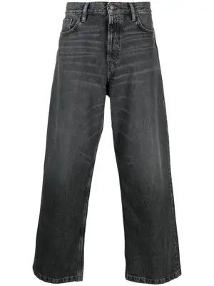 Acne Studios Mid-rise Wide-leg Jeans - Black