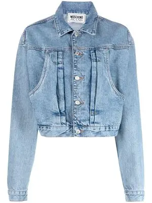 Moschino Cropped Denim Jacket - Blue