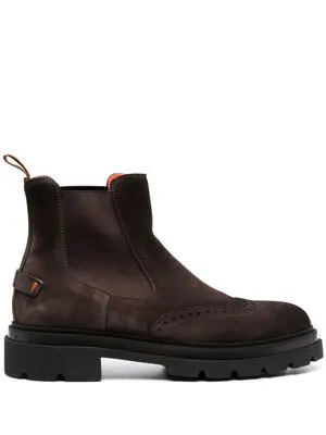 Santoni Leather Chelsea Boots