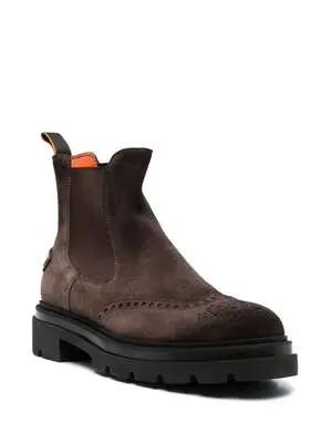 Santoni Leather Chelsea Boots