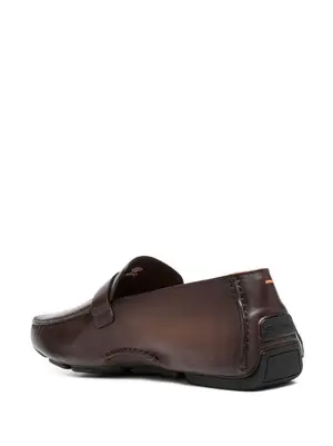 Santoni Buckled Leather Monk Shoes