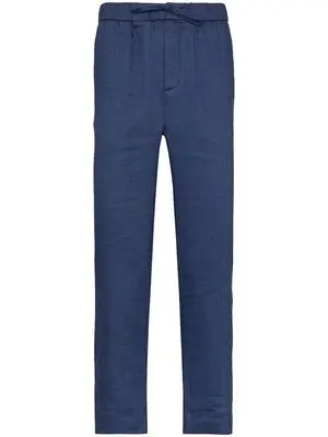 Frescobol Carioca Oscar Linen-cotton Blend Trousers - Blue