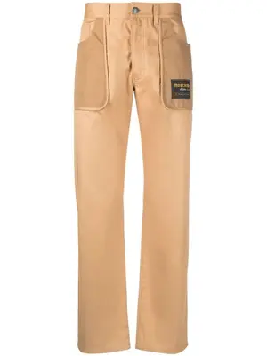 Moschino Straight-leg Cotton Trousers - Neutrals