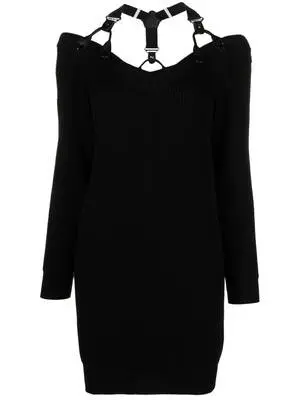 Moschino Braces-detail Knitted Dress - Black