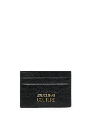 Versace Logo-plaque Leather Cardholder - Black