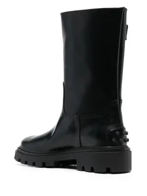 TOD'S Buckle-detail Leather Boots - Black