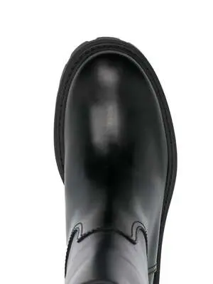 TOD'S Buckle-detail Leather Boots - Black