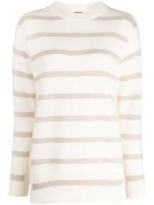 Lorena Antoniazzi Striped Crew-neck Jumper - Neutrals